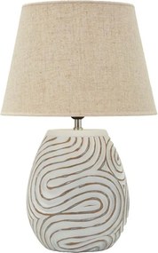 Krémová stolní lampa z polyresinu s textilním stínidlem (výška 55 cm) Oblix – Mauro Ferretti