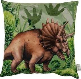 Dekorační polštářek TRICERATOPS 40x40 cm, zelený