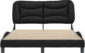 Rám postele bez matrace Hvar černý a bílý 140 x 200 cm umělá kůže 3208007