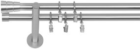 Dekodum Dvouřadá moderní garnýž Walec Basic 19 mm matný chrom 260 cm