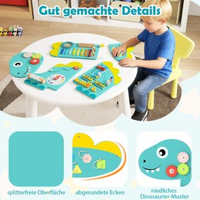 Costway Dinosaur Activity Wall pro batolata 11-in-1 Montessori dřevěná