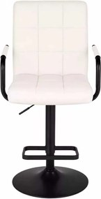 LuxuryForm DESIGN Barová židle VERONA BLACK na černé kulaté podstavě - bílá