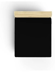 Černé napínací bavlněné prostěradlo 160x200 cm - Mijolnir