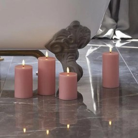 Sada LED čajové svíčky na baterie Sille Tealight, Ø 6 × 3,4 cm, jemně růžová, z pravého vosku, balení 2 ks