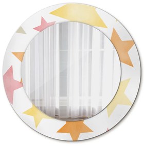 Kulaté zrcadlo s dekorem Pastelové hvězdy fi 50 cm