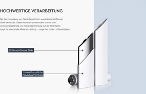 design interiérový radiátor DOPORRO FV - 510 až 2100 W bílý - topné těleso
