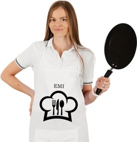 Kuchyňská zástěra Chef EMI, Bílá