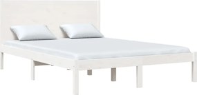 vidaXL Rám postele masivní dřevo 135 x 190 cm Double [3104129] Barva: Bílá
