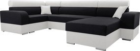 IDZ Rohová sedačka INFINITY SUPER do U, 332 cm Roh pohovky: Levý roh, Barva látky: Černá a světle šedá (Bahama 36 + Bahama 34)