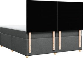 Box spring postel s matrací tmavě šedá 200x200 cm textil 3291402
