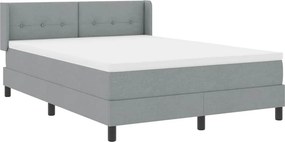 Postel s boxspringem s čelo Světle šedá 200 x 140 cm textil 3341104