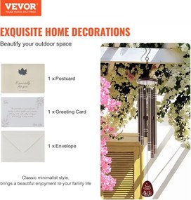 Větrné zvonkohry pro venkovní 1067 mm hliníkové pamětní zvonky s hlubokými tóny