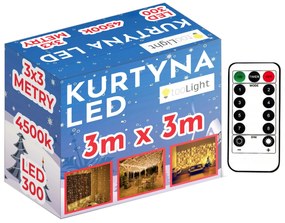 Tutumi, LED světelný závěs 300 diod 3x3m 311334 , teplá bílá, CHR-06320