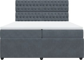 Box spring postel s matrací tmavě šedá 200x200 cm samet 3292437
