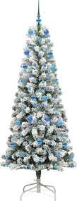 Umělý Skládací Vánoční Strom 300 LED Zelená a bílá 210 cm 3395611