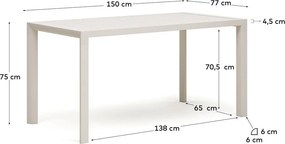 Hliníkový zahradní jídelní stůl 77x150 cm Culip – Kave Home