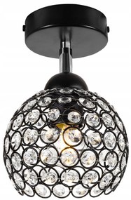 Bodové svítidlo Crystal, 1x černé křišťálové stínítko, (možnost polohování)