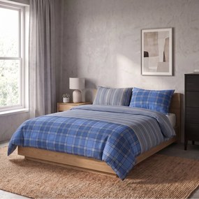 Bavlněné povlečení DELUX CAMPUS modré - 1x 240/220, 2x 70/90cm
