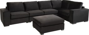 Černá sametová podnožka Nalmi black - 113*100*60cm
