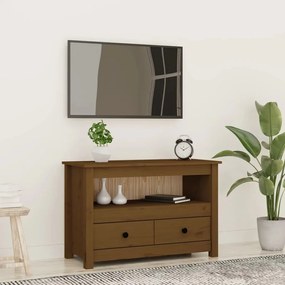 Tv Skříňka Medově Hnědá 79 X 35 X 52 Cm Masivní Borové Dřevo medová hnědá
