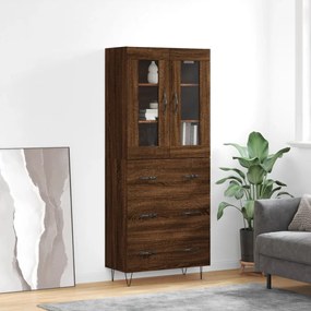 Skříň highboard hnědý dub 69,5 x 34 x 180 cm kompozitní dřevo - Default Title