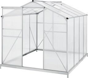 Juskys Hliníkový skleník se základovým rámem Velikost: 4,75 m²