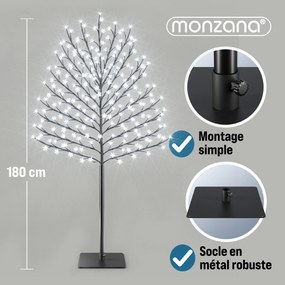 Světelný strom s třešňovými květy sada 2 ks studená bílý 180cm vnitřní/venkovní + dálkové ovládání