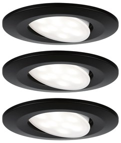 Paulmann 99991 Calla, set kulatých výklopných bodovek v matně černé úpravě, 3x5,2W LED 4000K, stmívatelné, prům.9cm, IP65