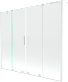 Mexen Velar Duo, 2-křídlová posuvná vanová zástěna 180 x 150 cm, 8mm čiré sklo, bílý profil, 896-180-000-02-20