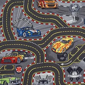 Dětský koberec The World od Cars 97 šedý (Varianta: 100 x 100 cm kruh)