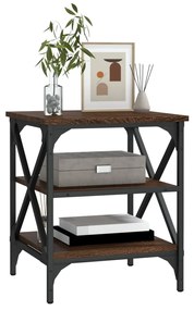 Odkládací stolek hnědý dub 40 x 42 x 50 cm kompozitní dřevo - Default Title