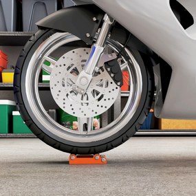 HOMCOM Stojan na čištění motocyklových kol - pomůcka pro otáčení kol vzadu, pomoc při čištění pneumatik a péče o řetěz pro čištění pneumatik a mazání…