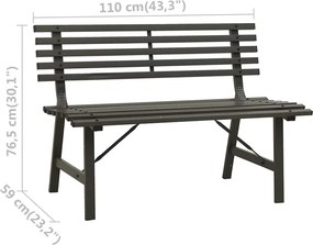Zahradní lavička 110 cm ocel černá 317135