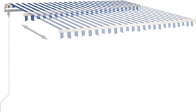 Automatická zatahovací markýza 450 x 350 cm modrobílá 3069006
