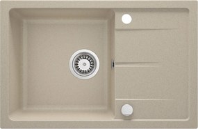 Deante Leda, granitový dřez na desku 670x440x164 mm Z/O, 3,5" + sifon, 1-komorový, písková, ZRD_7113