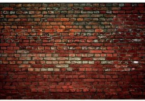 DIMEX | Samolepicí vliesová fototapeta na zeď Cihlová zeď MA-5-0166 | 375 x 250 cm | červená