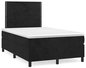 Box spring postel s matrací a LED černá 120 x 190 cm samet 3270307