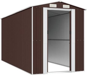Zahradní kůlna tmavě hnědá 192 x 440 x 223 cm pozinkovaná ocel 3147463