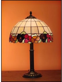 noční vitrážová stolní lampa Bratki H-48 cm