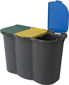 Belli e Forti UNICA černá / Sestava na tříděný odpad / plast / 80 l /