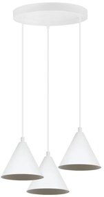 Závěsné svítidlo Soho, 3x bílé kovové stínítko, (fi 14cm),