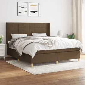 Box spring postel s matrací tmavě hnědá 160x200 cm textil 3132004