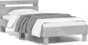 vidaXL Rám postele s čelem 90 x 190 cm kompozitní dřevo [838562] Barva: Betonová šedá