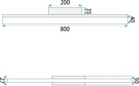 Toolight Rea, Nástěnné svítidlo LED 80CM APP1847-1W CHROM, OSW-66002
