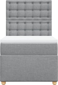 Box spring postel s matrací světle šedá 80 x 200 cm textil 3293421