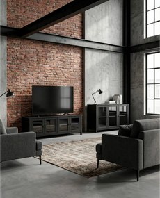 Černý TV stolek z borovicového dřeva 150x50x40 cm Alessandra – Marckeric
