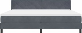 Postel s boxspringem s čelo Tmavě šedá 200 x 200 cm samet 3341541