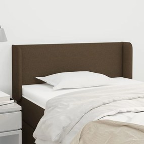 Čelo postele typu ušák tmavě hnědé 93x16x78/88 cm textil 3118473