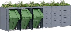 Úložný box na 6 popelnic Světle šedá 408 x 77,5 x 121,5 cm 3394752