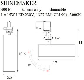 Maxlight S0016 SHINEMAKER Kolejnicové svítidlo stmívatelné, černé